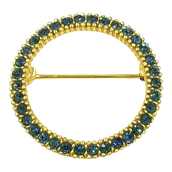 Ciner | Jewelry | Vintage Ciner Cobalt Blue Rhinestone Circle Pin ...